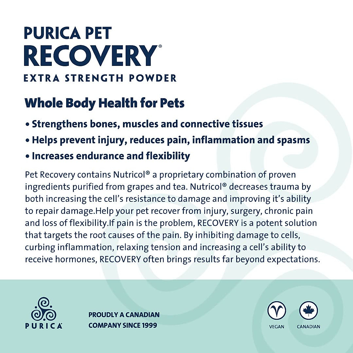 PURICA Recovery SA Powder 350g - Advanced Support for Joints, Comfort & Mobility in Dogs & Cats - Natural & Safe Supplement