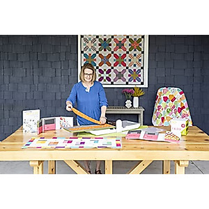 AccuQuilt Ready. Set. GO!® Ultimate Beginner Fabric Cutting System with Fabric Cutter, Mix and Match Die Block, and Cutting Mats for Quilting Projects, Original Handle