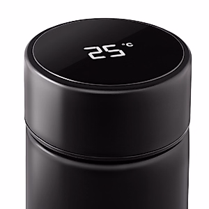 Maverton Travel Mug with engraving for man - 15,2 fl oz flask for him - Removable tea infuser - Lightweight design - LED Display - For Birthday - Personalized gadget for traveler - dad