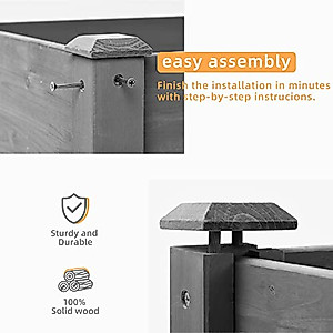 Raised Garden Bed with Legs, 48x24x30'', Outdoor Wood Elevated Planter Box, Grey Cedar, Thick Legs, w/Liner