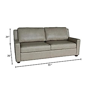 Lea Unlimited Gray Wyatt Sofa in Top Grain Leather, Grey