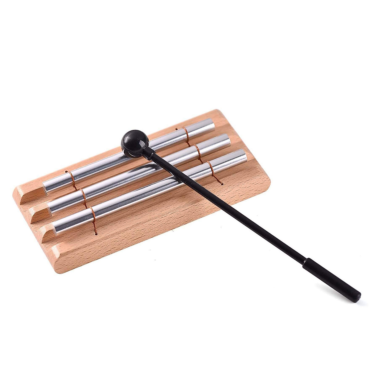 Three Tone Meditation Chime, Trio Hand Chime Bell Percussion Instrument for Yoga, and Teachers’ Classroom Management