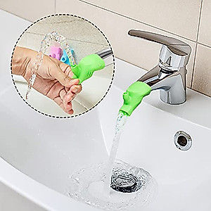 YEAJOIN 6PCS Silicone Faucet Water Tap Extender Spout Hand Washing Water Faucet Sink Extender for Kids Baby Children Toddler