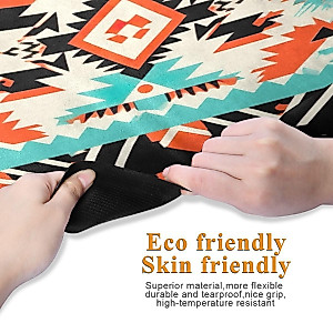Nander Yoga Mat Thick Non-slip Soft Breathe Elastic Exercise Fitness Gym 1MM Thick Natural Rubber for Yoga Mats,Native American Tribal