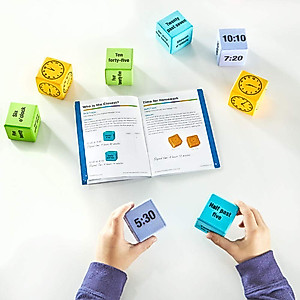 hand2mind Telling Time Dice, Large Foam Dice for Classroom, Clock Learning for Kids, Kindergarten Learning Activities, Clock Manipulatives, Math Dice, Educational Toys for Elementary Kids (Set of 16)