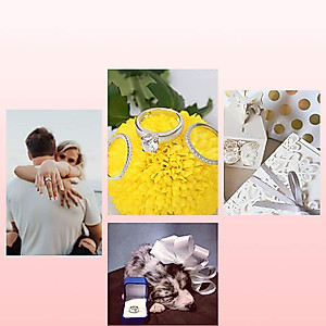 Jeulia 3 PC Ring Channel Wedding Set 2.5 Carat Round Cut Diamond Sterling Silver Band Rings CZ Cubic Zirconia Bridal Engagement Rings for Women (8)