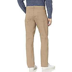 Amazon Essentials Men's Pants, Relaxed-Fit, 5-Pockets, Stretch Twill, Khaki Brown, 36W x 32L