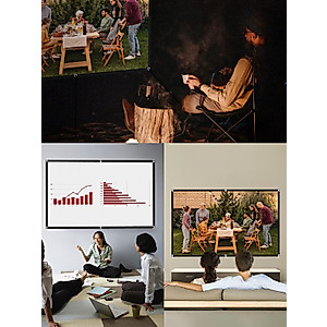 WEWATCH 120 Inch Projector Screen, Portable and Foldable Projector Screen, Double Sided Video Projector Screen for Indoor, Outdoor, Wrinkle Free