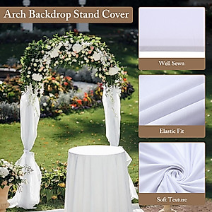 Toolterritary Metal Arch Backdrop Stand and Cover Set, 7.2FT, 6.6FT, 6FT Wedding Arch Frame, Easy to Assemble, Gold Arch Stand for Birthday, Party, Baby Shower, Graduation Ceremony