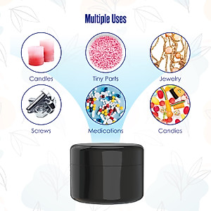 Black Jars With Lids, 2 Oz Jars With Lids, Cosmetic Jars, Cosmetic Containers With Lids, Body Butter Containers, Black Jar, Black Container, Small Jars, Lotion Jars, For Cream, Salve, Makeup, 24 Pack