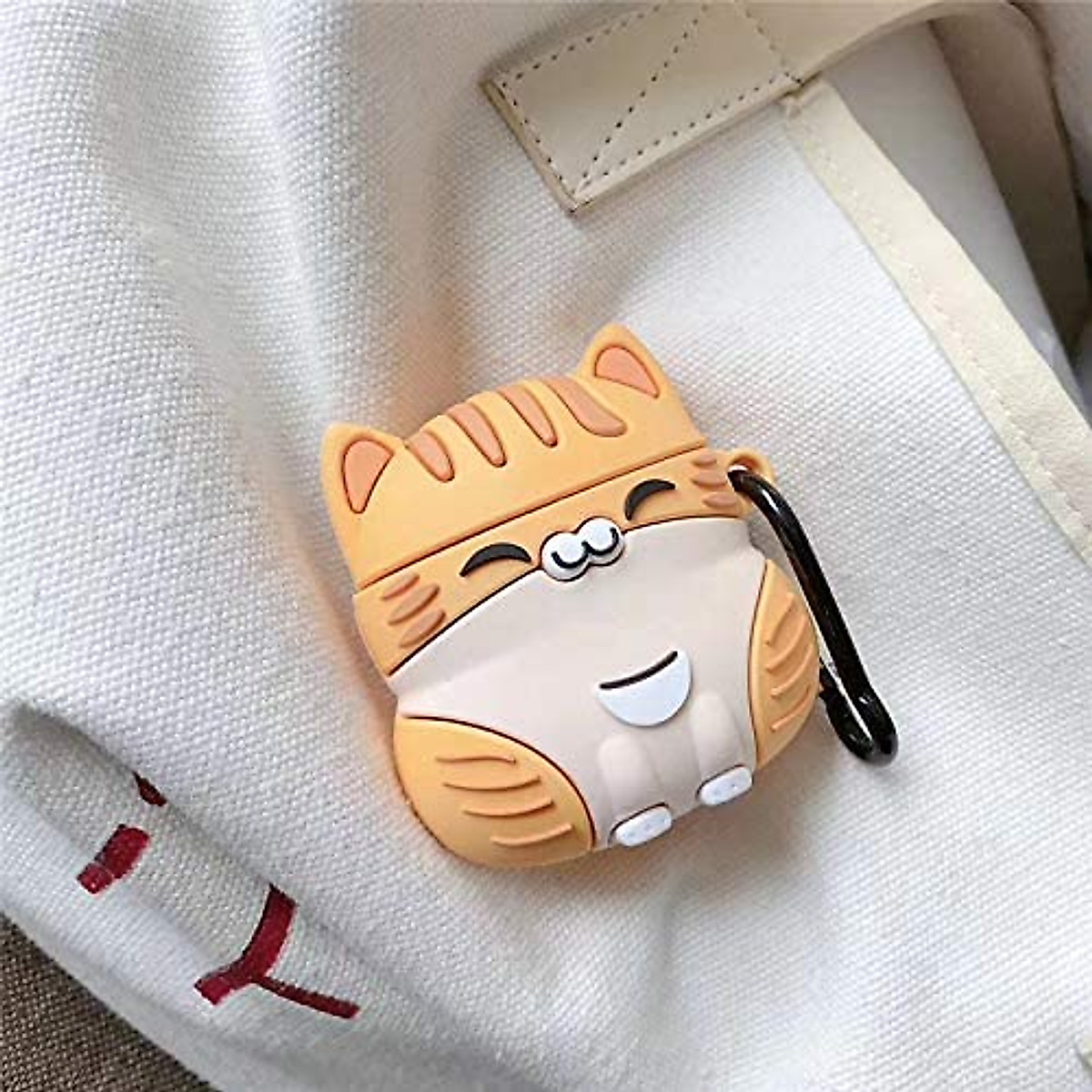 UR Sunshine Case Compatible with AirPods 1/2, Super Cute Sitting Lucky Cat Kitty Cover Case, Soft TPU Silicone Gel Earphone Case Compatible with AirPods 1/2 -Yellow