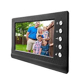 Video Doorbell Intercom System, 7" Monitor Video Door Phone Kits, Wired Video Door Entry System, IR Night Vision Door Camera, Unlock, Dual-Way Intercom Outdoor Indoor for Home Villa (Black)