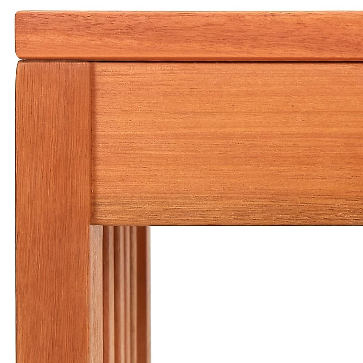 vidaXL 51.2" Weather-Resistant Solid Eucalyptus Wood Patio Bench, Easy-to-Clean Outdoor Garden Furniture with Natural Finish