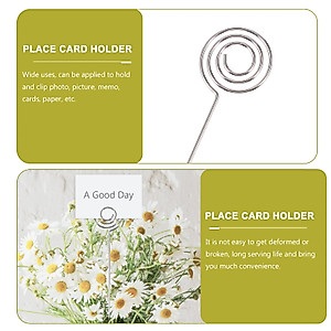 Kisangel Wedding Picture Frame 30Pcs Metal Wire Floral Place Holder Swirl Round Photo Memo Holder Pick Picture Note Clamp for Wedding Party Birthday Office DIY Favor Cable Clip
