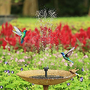 2.5W Solar Fountain Pump with 1200mAh Battery, Solar Water Pump Floating Fountain with 6 Nozzles, for Bird Bath, Fish Tank, Pond or Garden Decoration Pond heaters for Outdoor Ponds
