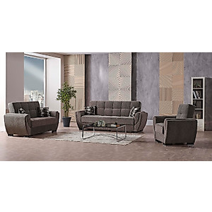 Sweet Home Stores AIR 37" Upholstered Armchair with Storage, Firm, Fabric, 1 Seater, Sleeper Chair for Living Room or Home Office, Gray-119