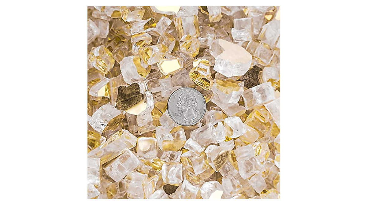 Sparkling Gold Reflective Fire Glass for Fire Pits & Fireplaces