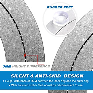 Hicarer 3 Pack 5.5 Inch Lazy Susan Bearing Hardware Turntable Heavy Duty Aluminum Small Lazy Susan Rotating Turntable Kitchen Base Turn Rotary Bearing Swivel Plate for Heavy Loads