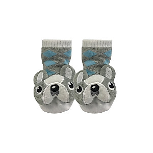 Bowbear Adorable Baby 6 Pair Non-Skid Puffy Animal Face Bootie Socks