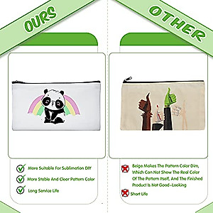 Sublimation Blank Canvas Zipper Pouch Canvas Pencil Pen Case Bag Double-Side Sublimation Blank Makeup Bags DIY Craft Blank Makeup Bags with Zipper for Painting DIY Craft (24 Pieces)