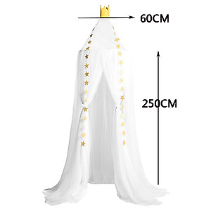ESUPPORT Bed Canopy Princess Round Dome Bed Netting Cover Hanging Curtain Play Tent Mosquito Net Reading Nook Decoration