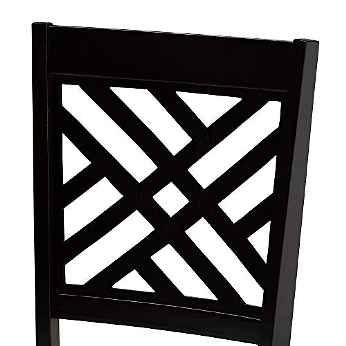 Baxton Studio Fallon Dining Chair Set and Dining Chair Set Grey Fabric Upholstered Espresso Brown Finished Wood 2-Piece Dining Chair Set