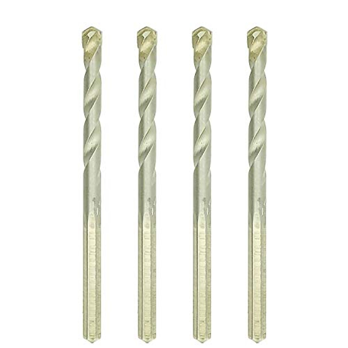 SNUG Fasteners (SNG958) Four (4) 1/4" x 4" Premium Carbide Tip Hex Shank Masonry Drill Bits | Made in The USA