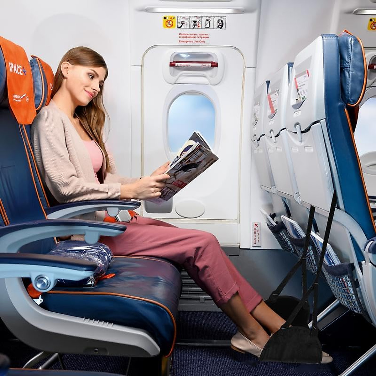 Pantry Pro Traveler's Bliss, Portable Adjustable Airplane Footstool with Hammock Design for Ultimate Comfort and Preventing Swelling and Soreness - Perfect for Home, Office, and Travel