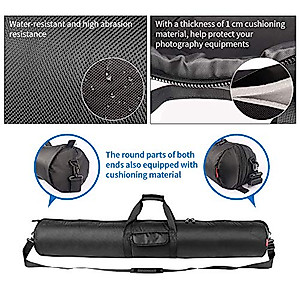 HEMMOTOP Tripod Carrying Case Bag 39x7x7in/100x18x18cm Heavy Duty with and Shoulder Strap Padded Carrying Bag for Light Stands, Boom Stand,Tripod,Mic Stand and Tent Pole