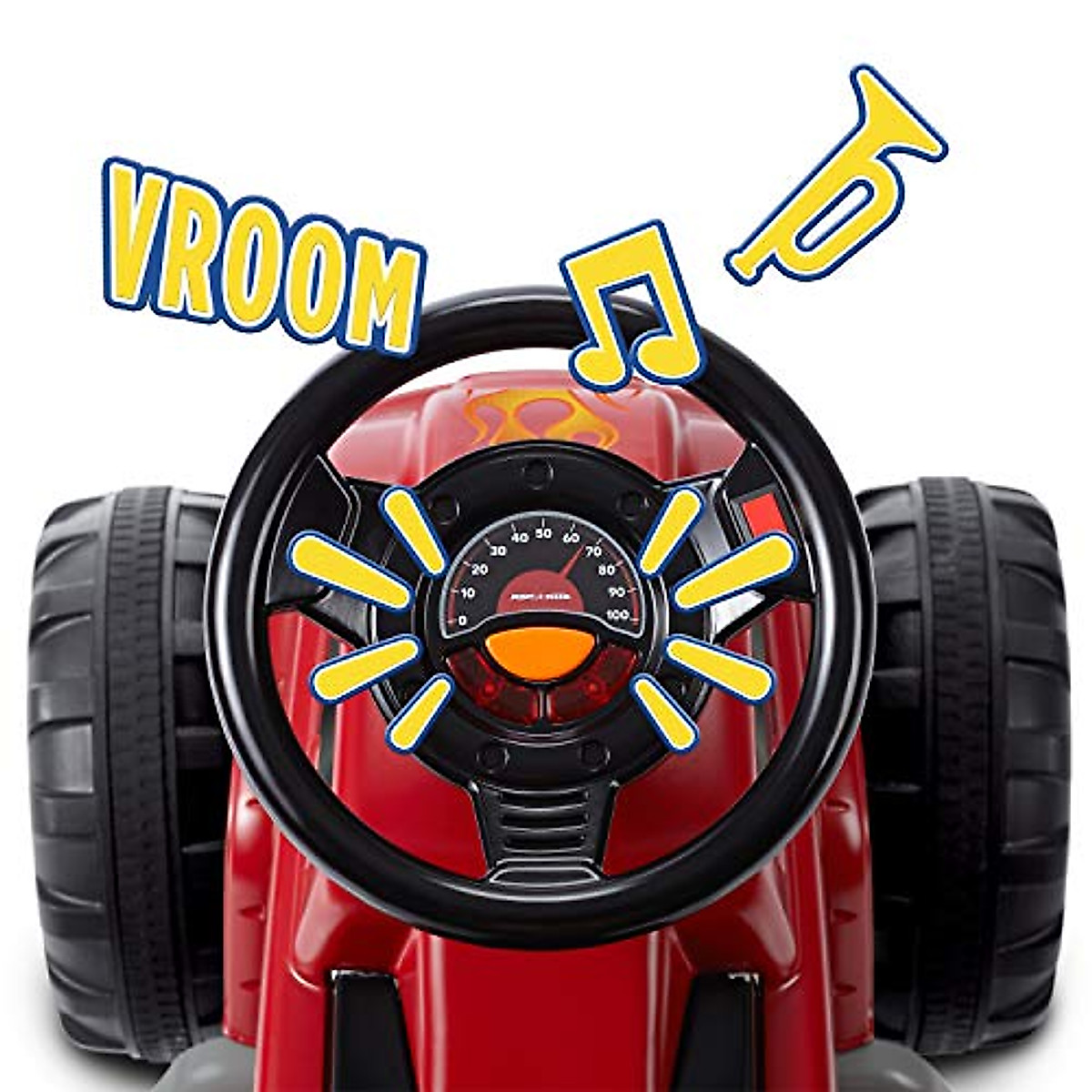 Radio Flyer Monster Truck with Lights & Sounds, 6 Volt Battery Powered Electric Car, Toddler Ride On Toy for Ages 1.5+, Large