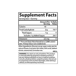 Carlson - Melatonin Gummies, 2.5 mg, Healthy Sleep, Promotes Relaxation, Natural Strawberry Flavor, 60 Gummies