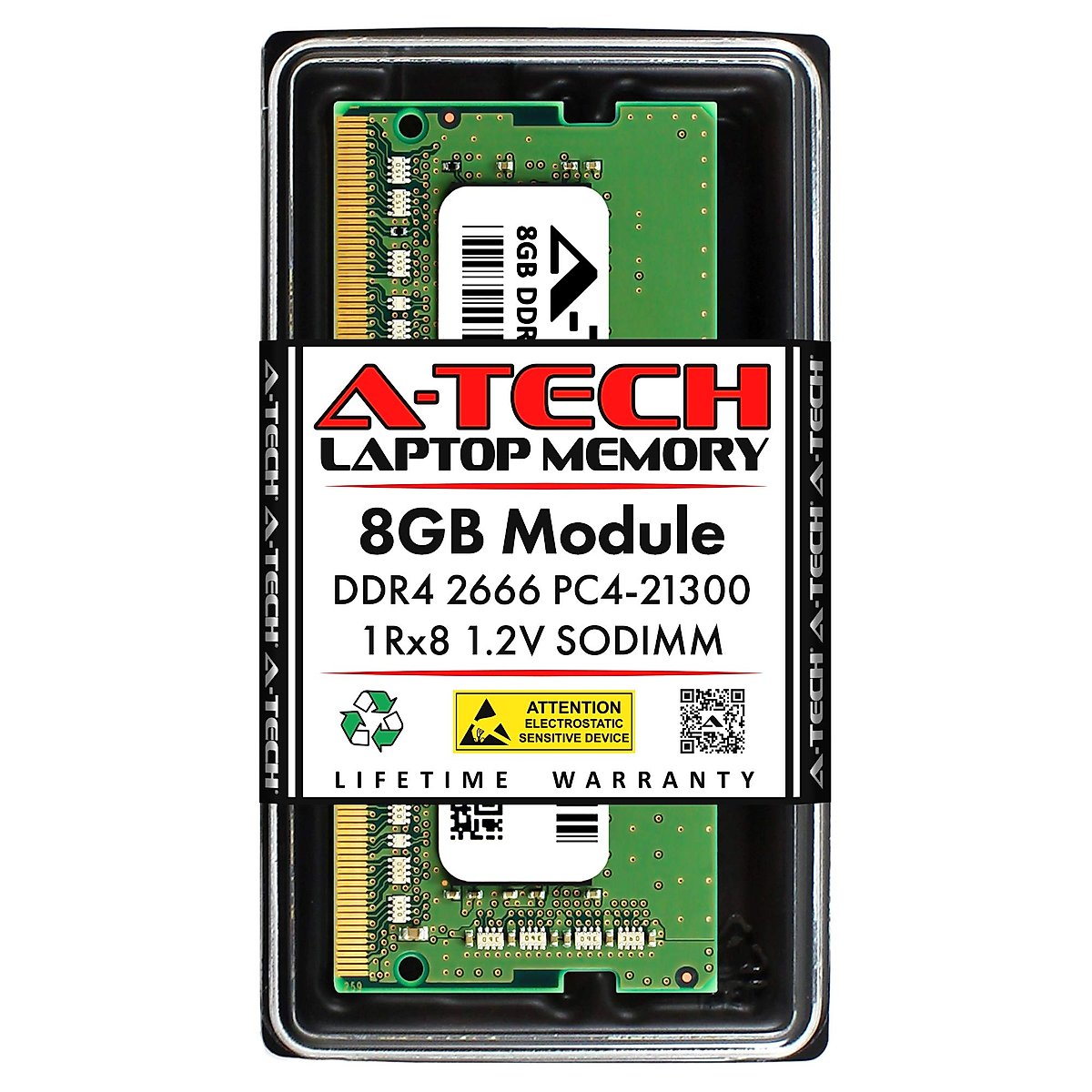 A-Tech 8GB RAM Replacement for Dell SNPHYXPXC/8G, A9206671, HYXPX, 0HYXPX | DDR4 2666MHz PC4-21300 1Rx8 Non-ECC SODIMM Laptop & All-in-One Single Memory Module