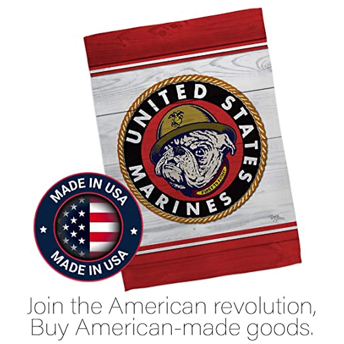 Breeze Decor Marine Bulldog Garden Flag Armed Forces Corps USMC Semper Fi United State American Military Veteran Retire Official House Decoration Banner Small Yard Gift Double-Sided, Made in USA