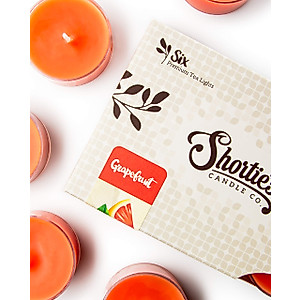 Grapefruit Premium Tealight Candles - Highly Scented with Essential Oils - 6 Pink Tea Lights - Beautiful Candlelight - Made in The USA - Fruit & Berry Collection