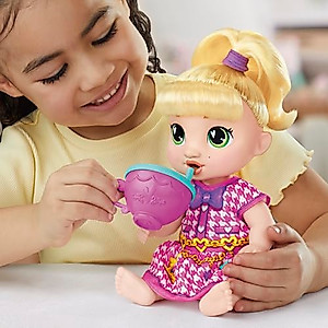 Baby Alive Bubbly Tea Party LaLa GooGoo Doll with Teapot Accessories, Blonde Hair, 11 Inches, Toys for 3 Year Old Girls and Boys & Up