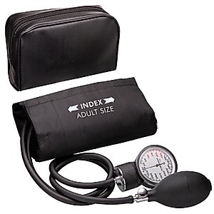 NOVAMEDIC Professional Black Adult Size Blood Pressure Machine, 8.7”-16.5", Aneroid Sphygmomanometer Medical Supplies, Manual Emergency BP Monitor for High Blood Pressure with Carrying Case