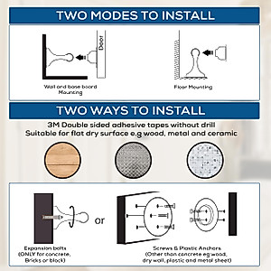 OmHome Magnetic Door Stop Silver Pack of 1 Soft-Magnetic Door Catch, Magnetic Door Stoppers for Bottom of Door, Practical, and No-Drill Solution with 3M Self Adhesive Pads to Hold Wide Doors Securely