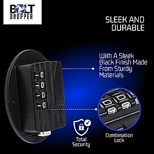 Bolt Dropper Refrigerator Lock - Child Safety Lock with Adhesive - Easy to Use Combination Lock - Protects Appliances from Scratches - Multiple Use Cabinet Lock Combo - Black, Drawer Child Locks