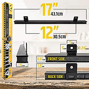 17" Heavy-Duty Magnetic Tool Holder (Upgraded Version) - Extremely Powerful Magnetic Pull Force to Hold Heavy Tools - Professional Space-Saving Magnetic Tool Bar - Metal Tool Organizer Rack/Strip
