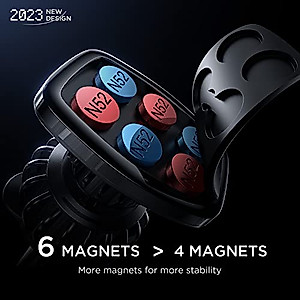 LISEN Magnetic Phone Holder for Car Mount [Easily Install] Car Phone Holder Mount [6 Strong Magnets] Cell Phone Holder for Car Case Friendly iPhone Car Holder for All Smartphones & Tablets