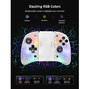 NexiGo Wireless Joypad Controller for Nintendo Switch/Switch OLED, Joypad Controller with Vibration, Turbo, Mapping and LED Light (Island Village)