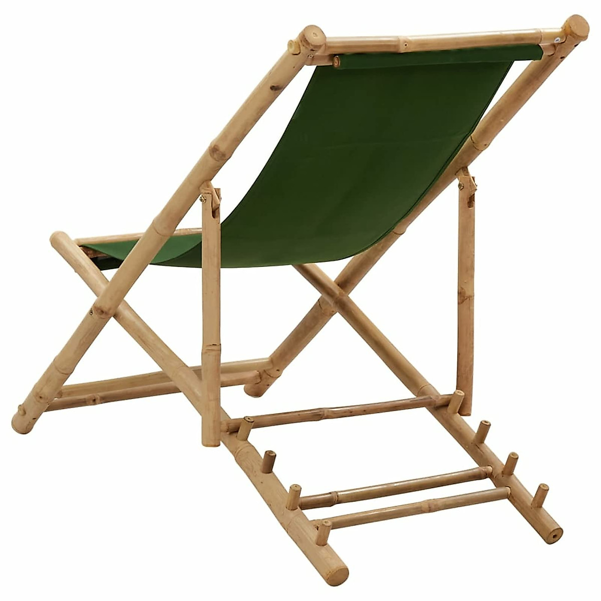 Gecheer Deck Chair Bamboo and Canvas Green 1102761A
