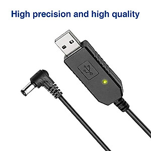 BAOFENG UV-5R Portable USB Charger Cable Indicator with Light for UV5R UV-82 BF-F8HP GT-3 UV-9R Plus Series Two Way Radios Charger(2Pack)