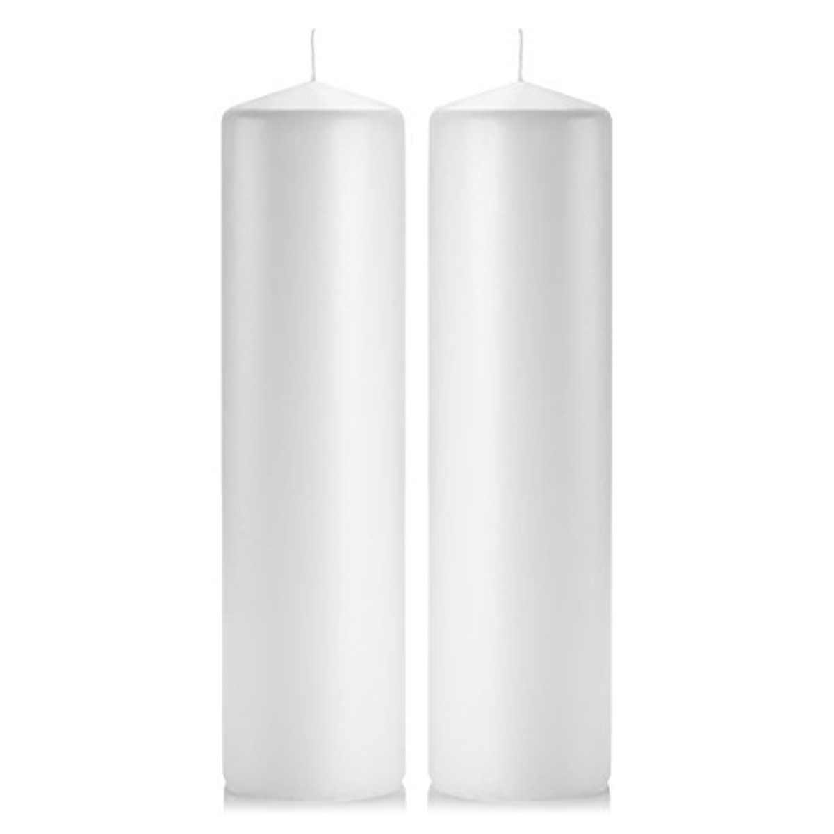 White Pillar Candles - Set of 2 Unscented Pillar – 3x12 inches for Wedding Centerpiece Candle, Home Decor and Holiday Celebrations