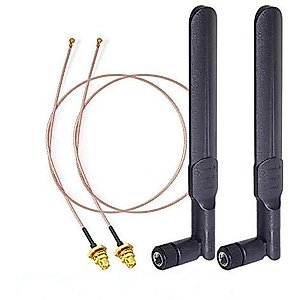Bingfu Dual Band WiFi 2.4GHz 5GHz 5.8GHz 8dBi RP-SMA Male Antenna 30cm 12 inch RG178 U.FL IPX IPEX to RP-SMA Female Cable 2-Pack for WiFi Router Wireless Mini PCI Express PCIE Network Card Adapter