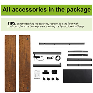 farexon Electric Standing Desk 55 x 24In with Charging Station, Stand up Desk with Oversized Mouse Pad, 2 USB Ports & 3 Power Outlets, 4 Caster, 4 Preset Heights Easy to Set, 27''-45'' Lifting Range