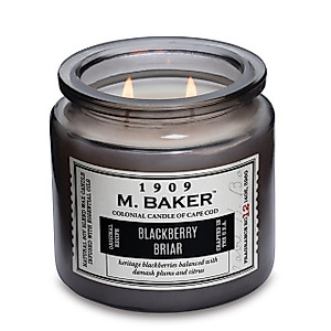 Colonial Candle BlackBerry Briar Scented Jar Candle | 2-Wick Natural Soy Blend Wax Candle for Home | Relaxing Aromatherapy Candle Infused with Essential Oils | M. Baker Apothecary Glass Jar Candle
