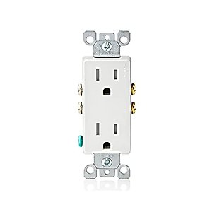 Leviton T5325-W 100 Pack 15Amp 125V Tamper Resistant Decora Duplex Receptacle, White