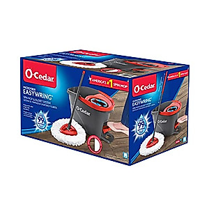 O-Cedar System Easy Wring Spin Mop & Bucket with 3 Extra Refills