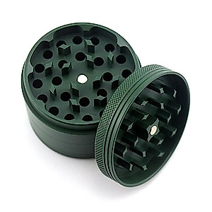 Liberty Grinders Herb Grinder - Spice, Ceramic Coated, Hard Case, 2.5 inch, 4 Piece, Accessories, Green